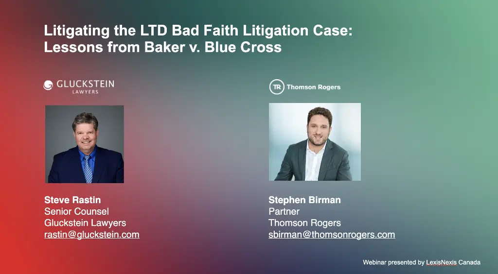 Webinar: Litigating the LTD Bad Faith Litigation Case